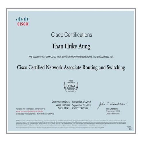 CCNA (Routing & Switching) Certificate | PPT