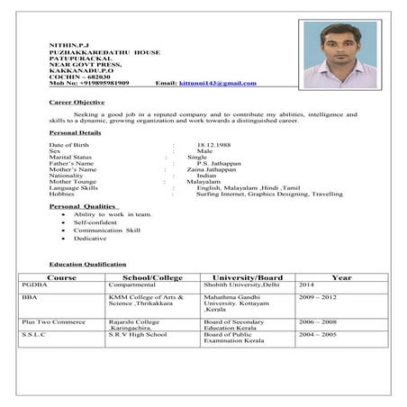 Nithin_cv(1) | PDF