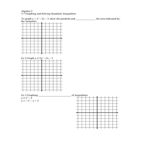 A25-7 Quadratic Inequalities Notes | PDF