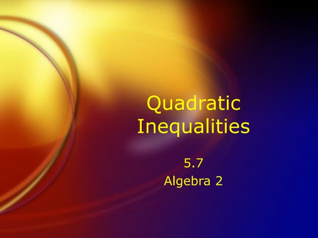 Lesson plan quadratic inequalities | DOCX