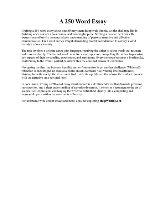250 Word Essay | PDF | Freelance Writing | Content Production