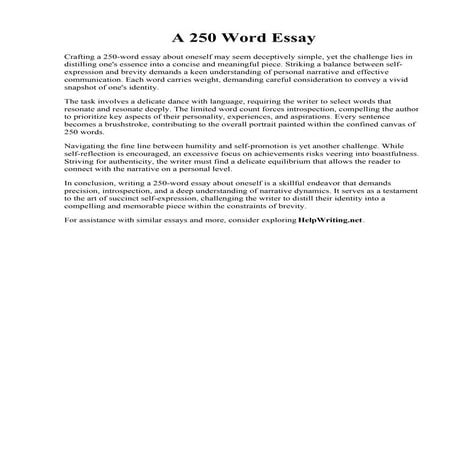 A 250 Word Essay. ️ 250 word essay on why i deserve a scholarship ...