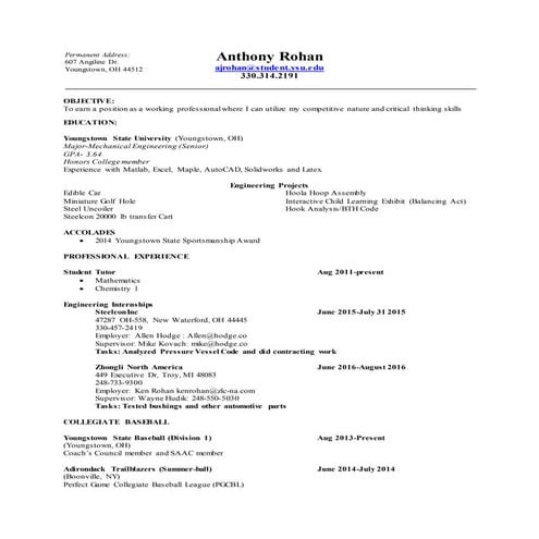 Anthony Rohan - Resume | PDF