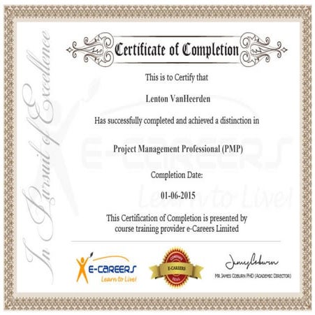 PMP Certificate | PDF