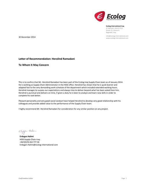 Recommendation Letter Prof Miller | PDF