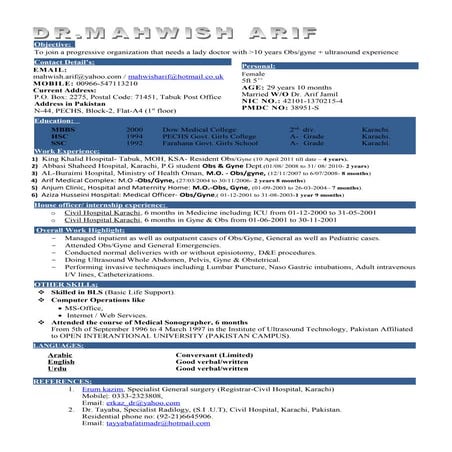 Dr.Mahwish CV | PDF