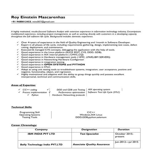 Roy_Einstein_Mascarenhas CV -IBM | DOC