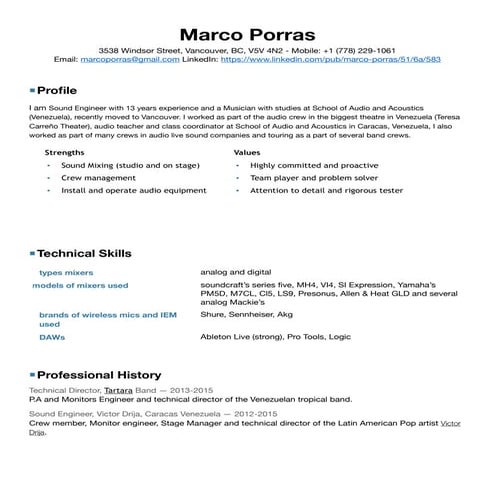 Marco Porras Resume | PDF