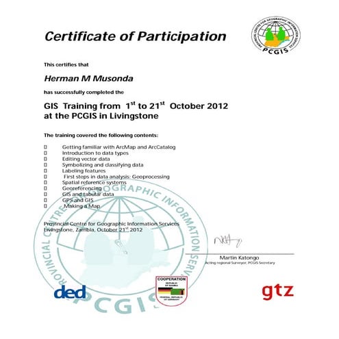GIS-Training_Certificate HM | PDF