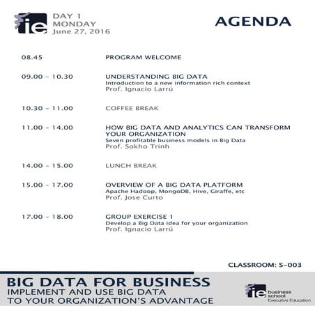 IE Big Data agenda June 2016 | PDF