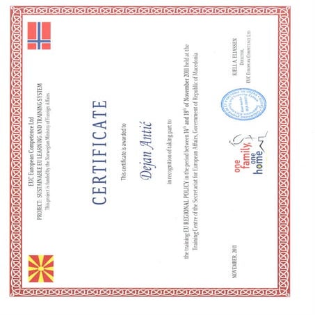 EU CERTIFICATE | PDF