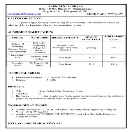 Gajanan resume | DOCX