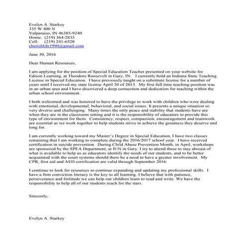 coverletter2016 | PDF