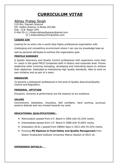 KABIR AHMED Curriculum (ENG) | DOC