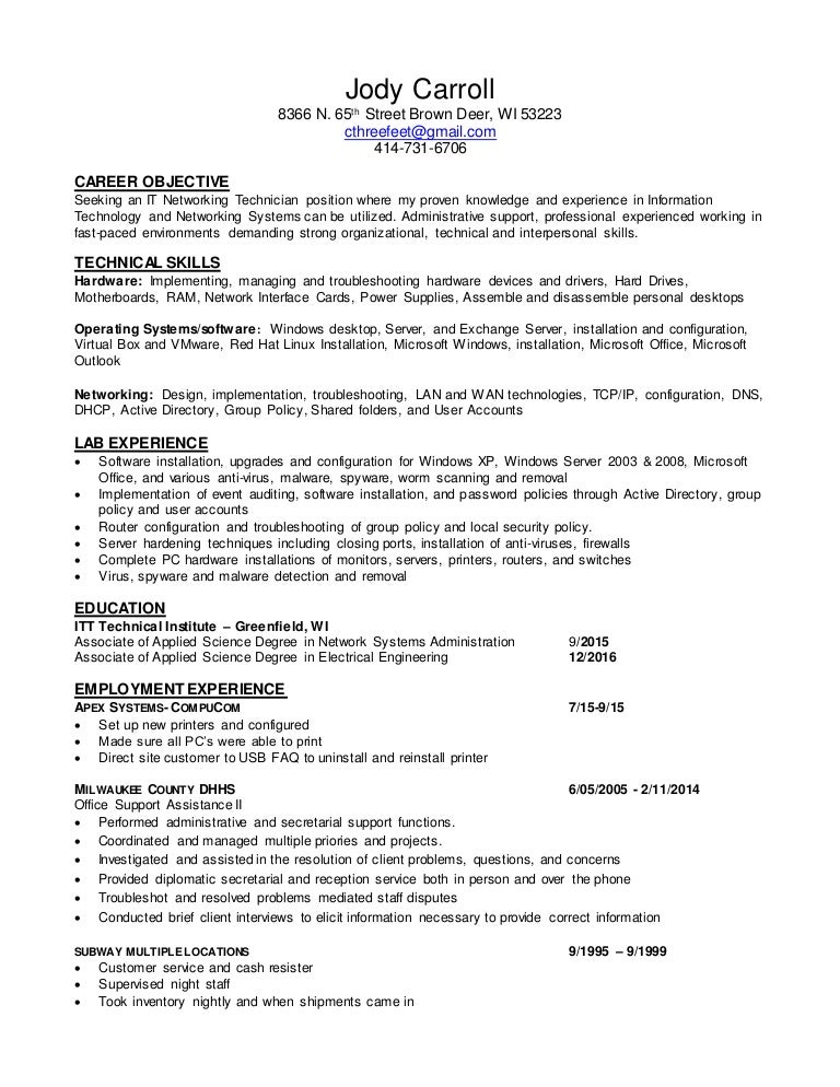 Jody Carroll resume NSA
