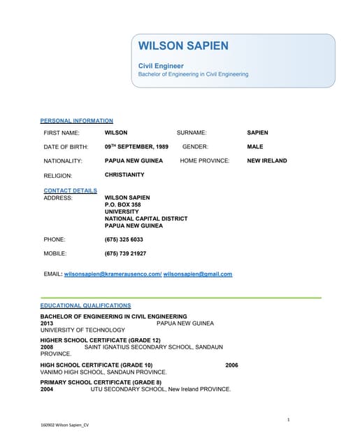 David's CV, 2017 | PDF