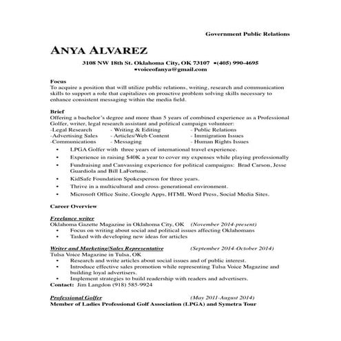 GOVERNMENT RELATIONS RESUME | PDF