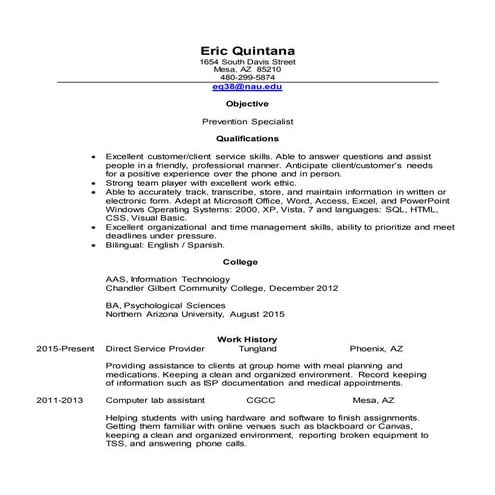 resume 2015 update | DOCX