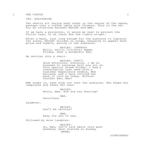 Script The Circle - Bailey-Mae scene | PDF