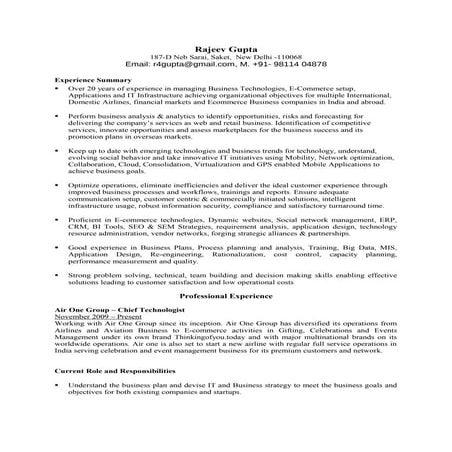 Rajeev Gupta CV | PDF