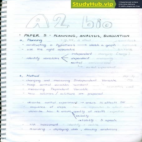 A2 Biology All In One Handwritten Notes | PDF