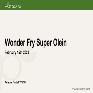 A2B Presentation .pptx about Wonder fry olein | PPTX