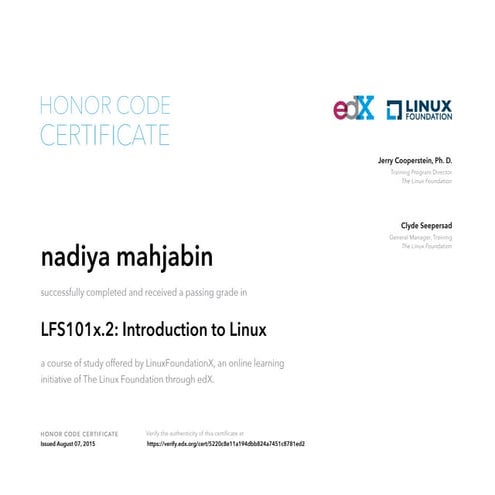 Linux Certificate from EDX | PDF