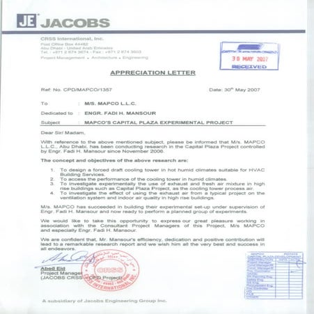 JACOBS APPRECIATION LETTER | PDF