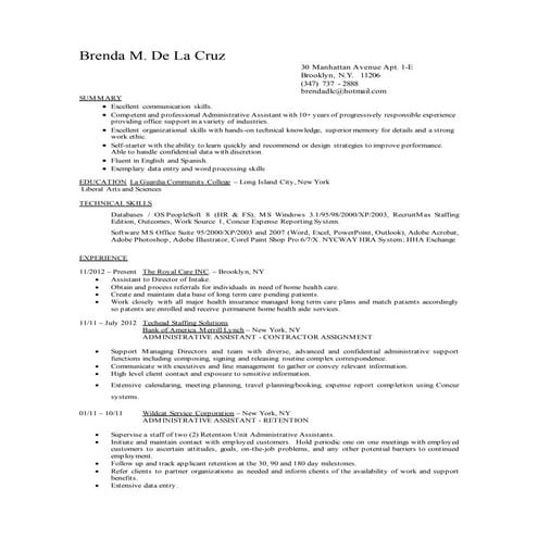 Brenda M De La Cruz - Administrative Assistant - Resume - revised.[1 ...