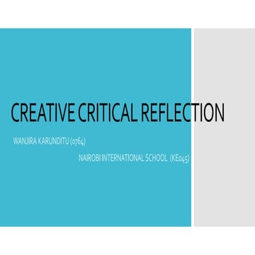 A2 creative critical reflection | PPTX | Desktop Publishing | Computer Software and Applications