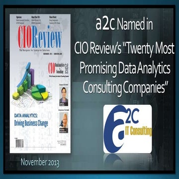 a2c named in Top 20 Most Promising Data Analytics Consulting Companies ...