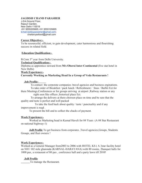 NITESH SHARMA- CV 2016 | PDF