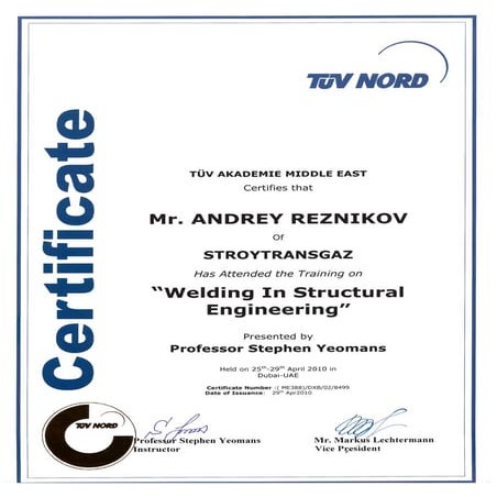 Certificate TUV 1 | PDF