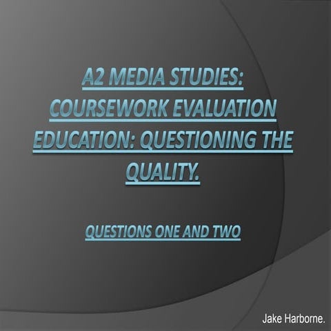 A2 evaluation of coursework | PPTX | Documentary | Genres
