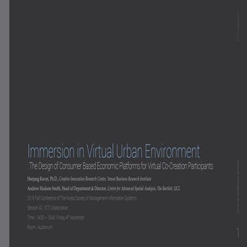 Immersion in Virtual Urban Environment: The Design of Consumer Based ...