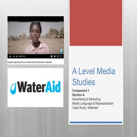 A2 level Media Studies C1SA Water aid case study - language and ...