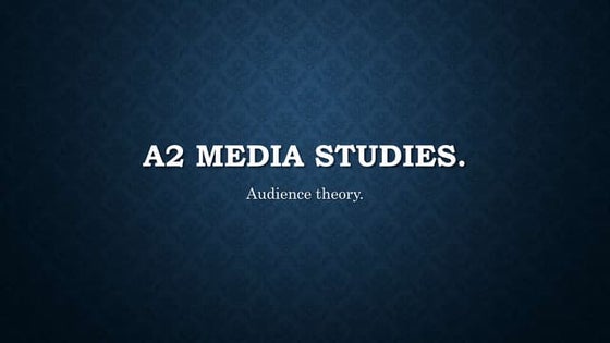 Audience theories- Slasher Films | PPTX