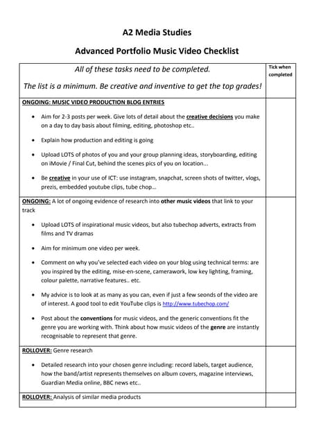Music video Risk Assessment | PDF