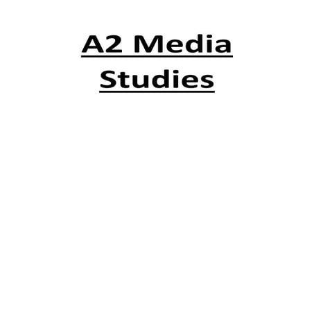 A2 media studies booklet | PDF