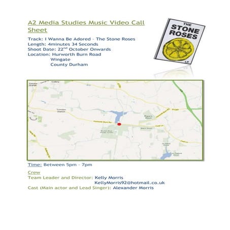 Call Sheet One | DOCX