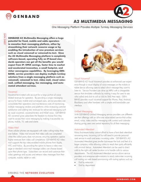 GENCom Unified Communications datasheet | PDF