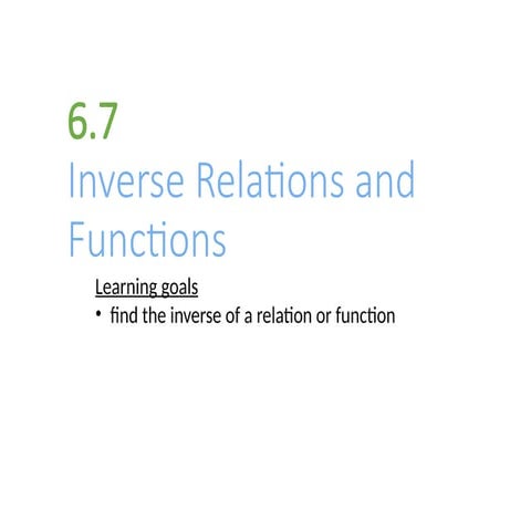 Inverse Functions | PPTX