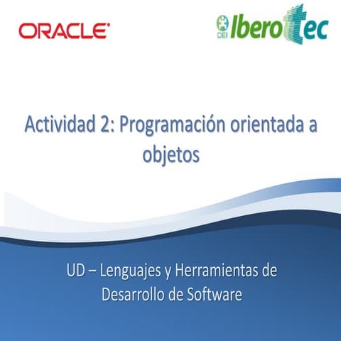 Programacion orientada a objetos Java | PPTX | Programming Languages | Computing