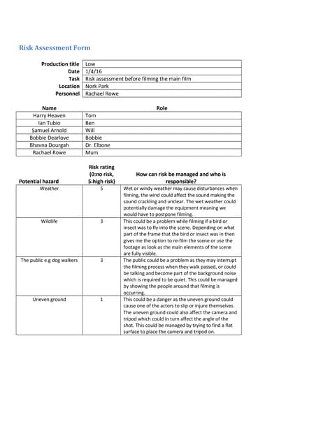 Risk assessment | PDF
