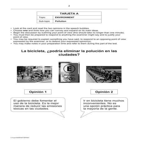 A2 speaking - Stimulus cards / Tarjetas de conversación (Spanish ...