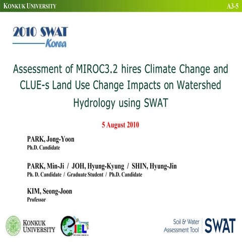 Postdam climate data centre swat model.pptx