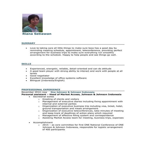 resume riana 2015 | DOC