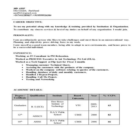 Asif New Resume | DOCX | Computer Networking | Computing