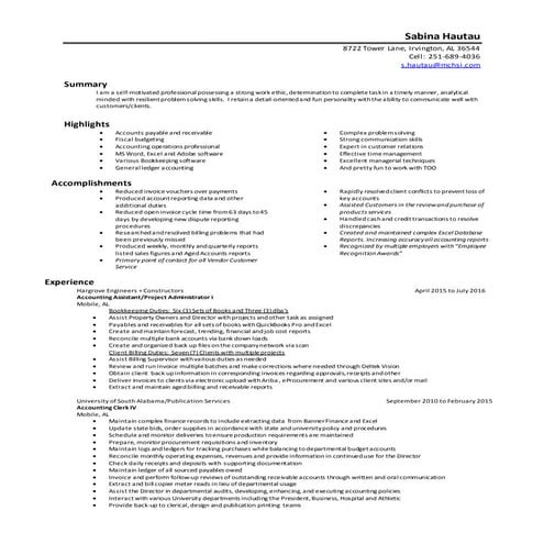 The Resume of Sabrina Burch- Johnson 2 | DOCX