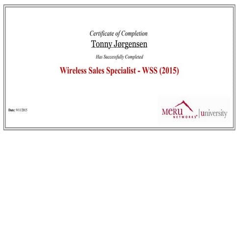 Meru certificate | PDF